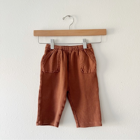 Zara | Bottoms | Zara Ribbed Wide Leg Rust Pull On Pants 92 Mos | Poshmark